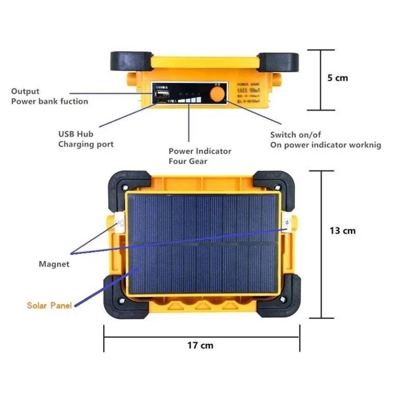 สปอรตไลต์โซล่าเซลล์ SL70 portable multifunctional spotlight Power bank ...