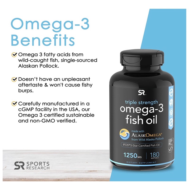 SR Sports Research Omerga-3 Fish Oil 1250mg - vitacircle - ThaiPick