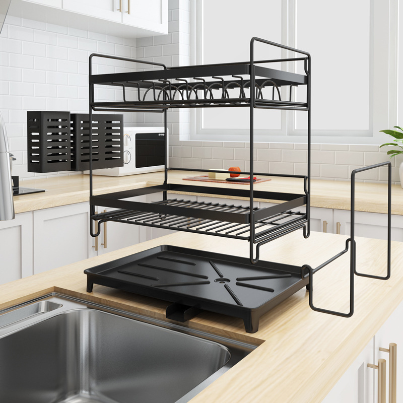 【ready stock】Stainless Steel Sink Drain And Paint Kitchen Shelving Rack ...