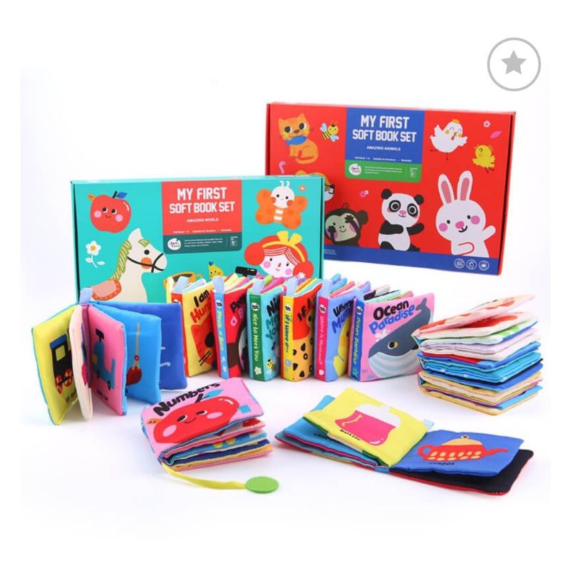 JoanMiro Softbook MY FIRST SOFT BOOK SET - สมุดภาพทำจากผ้าแบบนิ่มสำหรับ ...