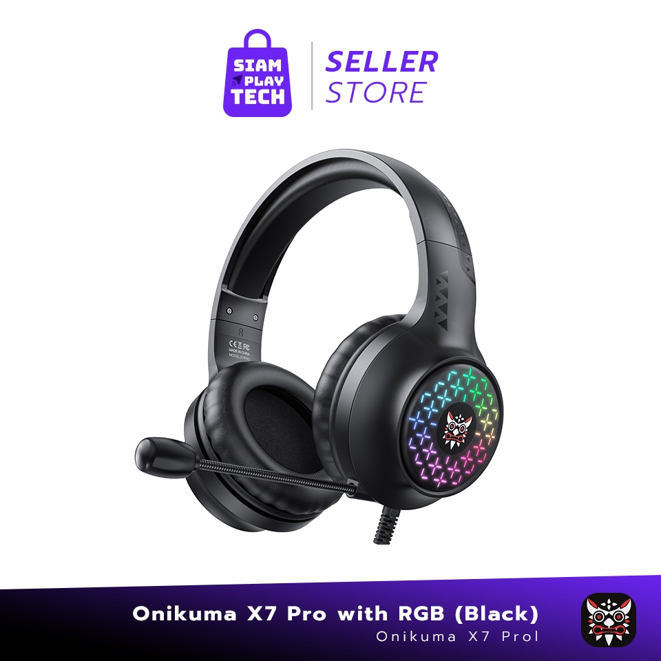 ONIKUMA X7 PRO Gaming Headset หูฟังเกมมิ่งไฟ RGB พร้อมระบบตัดเสียงรบกวน ...