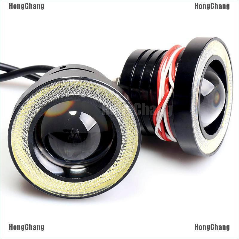 LHGC 2.5 15W Car White COB LED Projector Angel Eyes Blue Ring DRL Fog Light Lamp LIV - hongchang ...