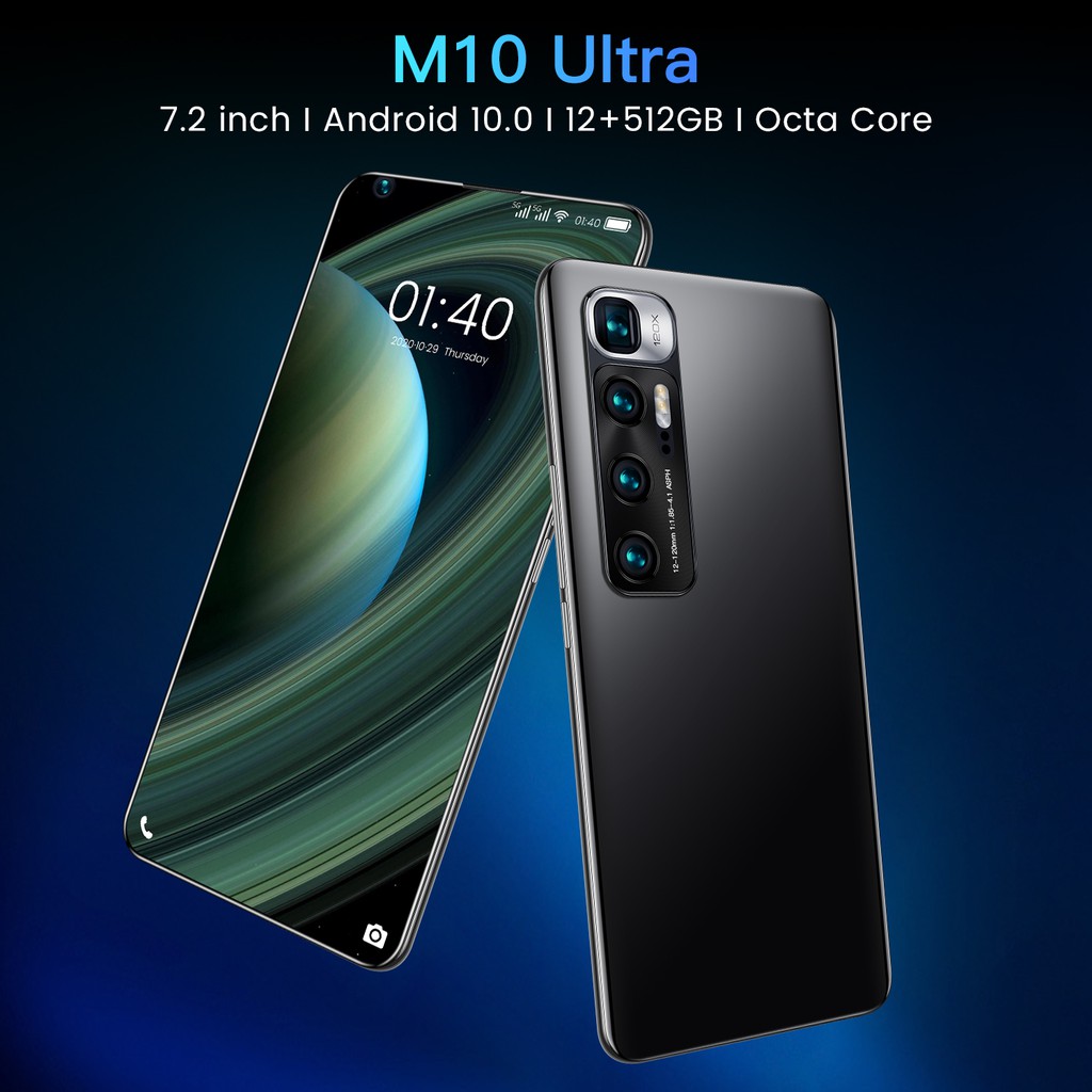 ใหม่ โทรศัพท์สมาร์ท M10 Ultra 12GB 512GB RAM 5G 6.7 เต็มจอ 5600mAh มือ ...