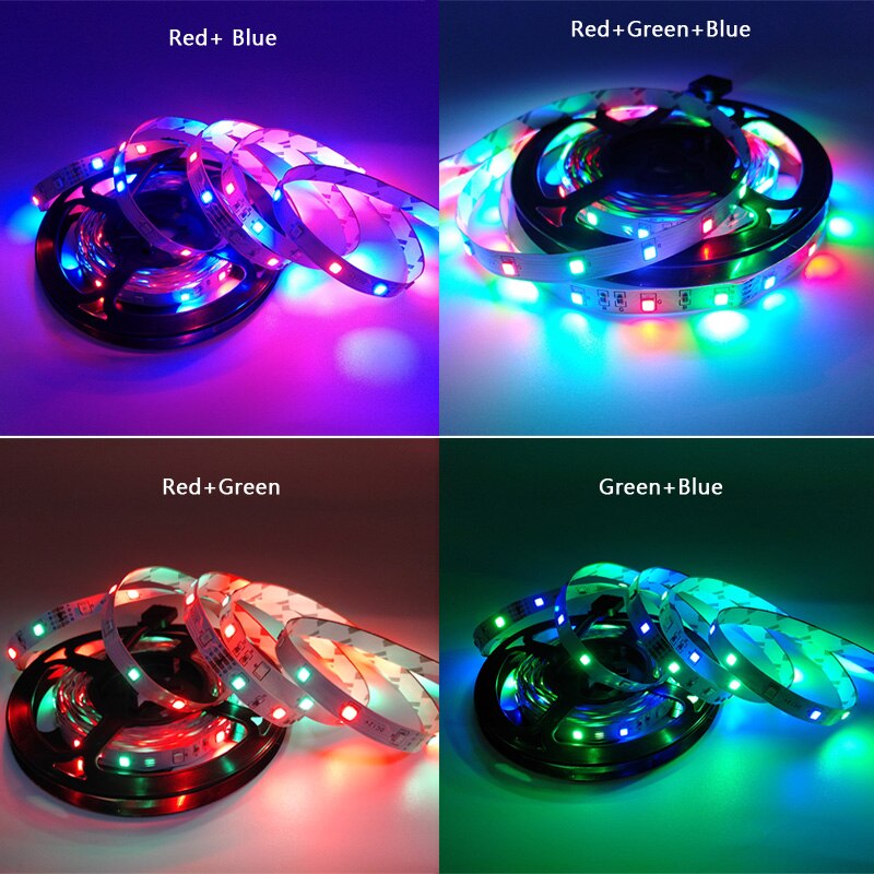 Kefeng DC 12V 2835 สายไฟ LED 60 ดวง 5 ม. ยืดหยุ่น สีขาวอบอุ่น สีขาว สีแดง สีฟ้า สีเขียว สีเหลือง ...