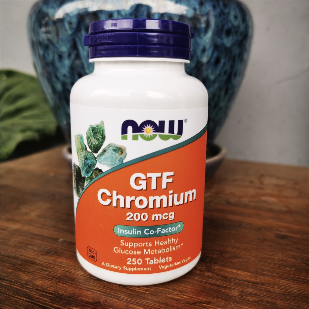 U.S. Now Foods GTF Chromium Amino Acid Chelated Chromium Tablets 200 ...