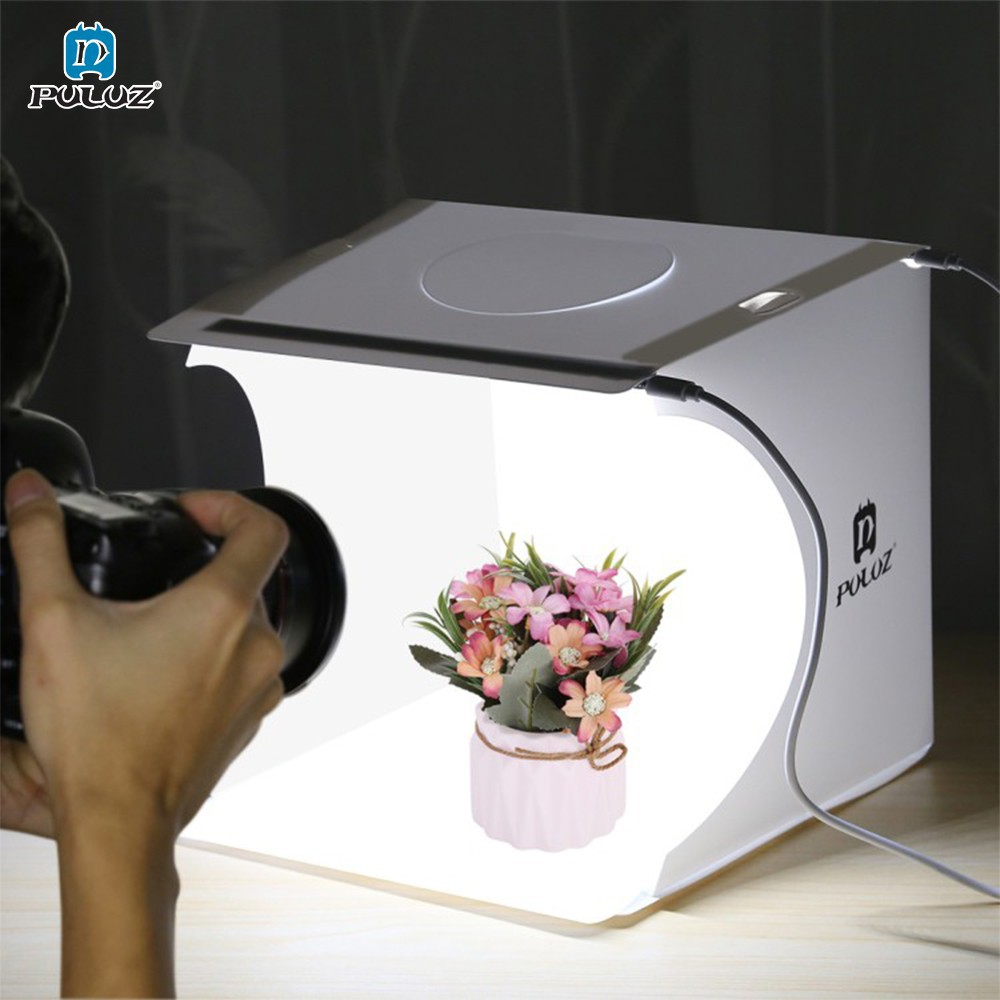 Puluz Light Box Light Room(2 LED) ขนาด 20x20 CM กล่องไฟถ่ายภาพ กล่อง ...