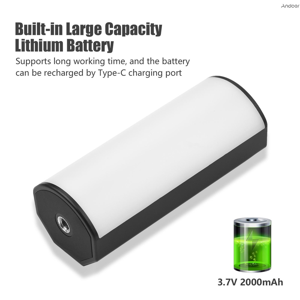 ANTH Andoer W100RGB ไฟเติมแสงวิดีโอ LED RGB 2500K-9000K หรี่แสงได้ 20 เอฟเฟคไฟ CRI95 หน้าจอ LCD ...