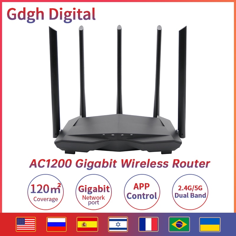 GLC11 Gigabit AC1200 Wireless Router Dual-Band Wifi Repeate with 5*6dBi ...