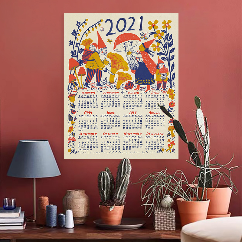 2021 ins Wind Nordic Cute Hanging Calendar Creative Wall Hanging bWA9 ...