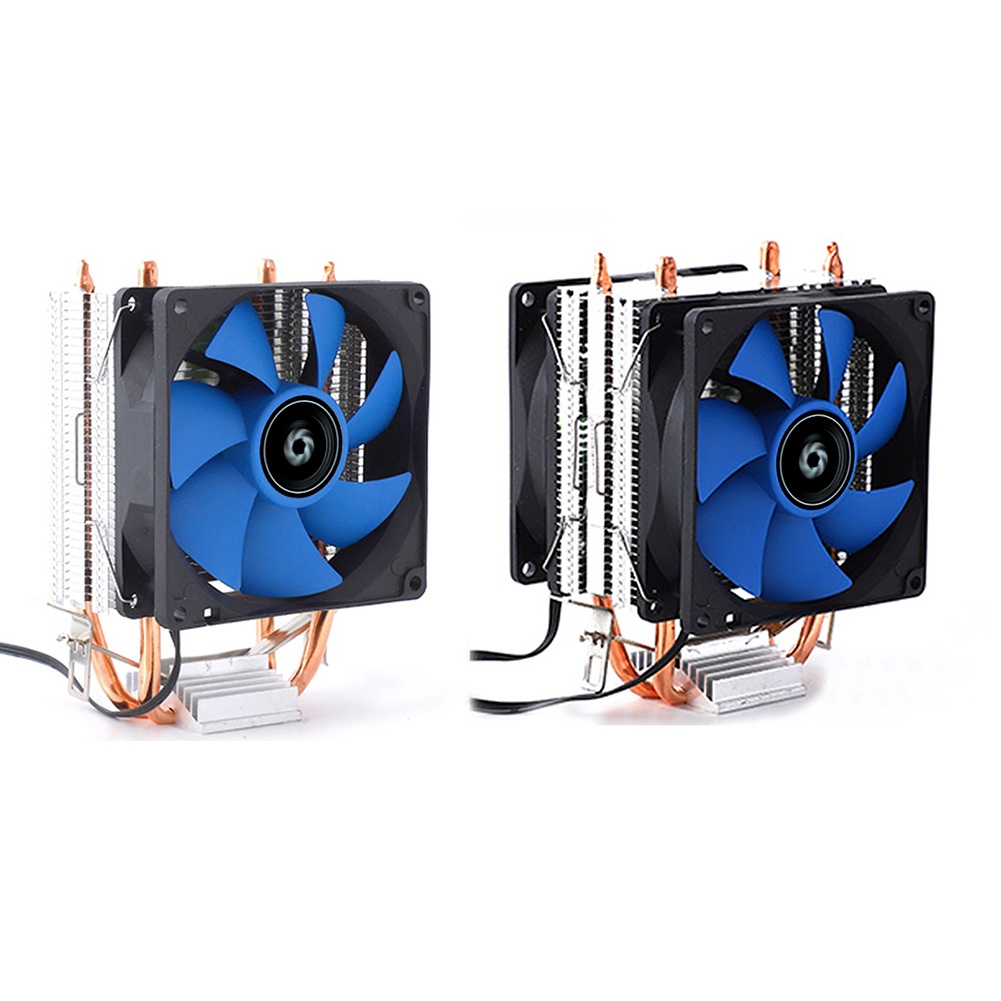 2 Heat Pipes CPU Cooler Radiator Silent PWM 4Pin Cooling Fan For Intel ...