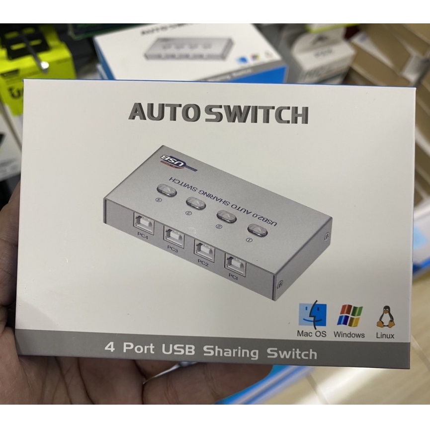 USB Auto Switch ปริ้นเตอร์ (2/4 คอมพิวเตอร์ 1ปริ้นเตอร์) วัสดุแข็งแรงทน ...