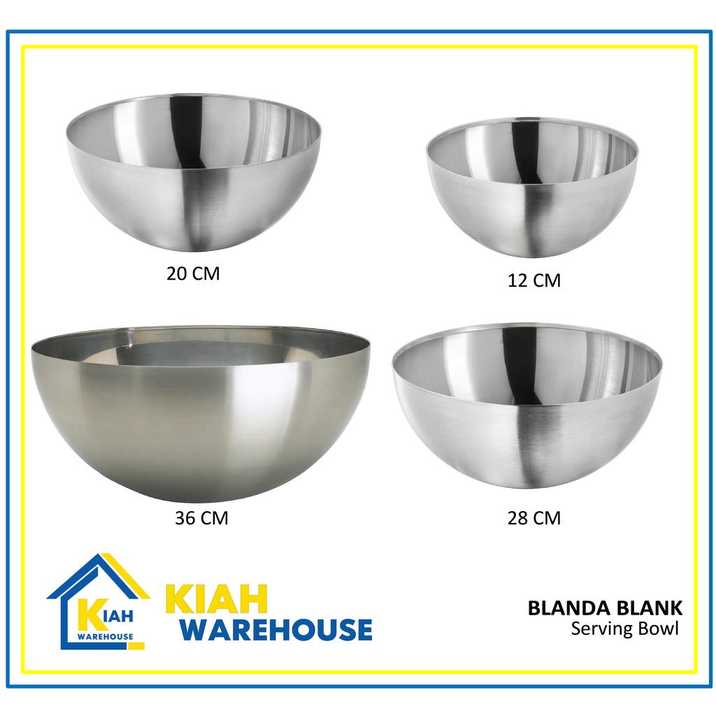 IKEA BLANDA BLANK 12cm/20cm/28cm/36cm Serving Bowl Stainless Steel ...