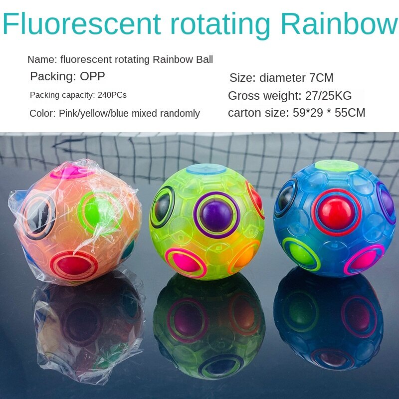 Rainbow Ball Intelligence Round 12 Hole Decompression Puzzle Luminous ...