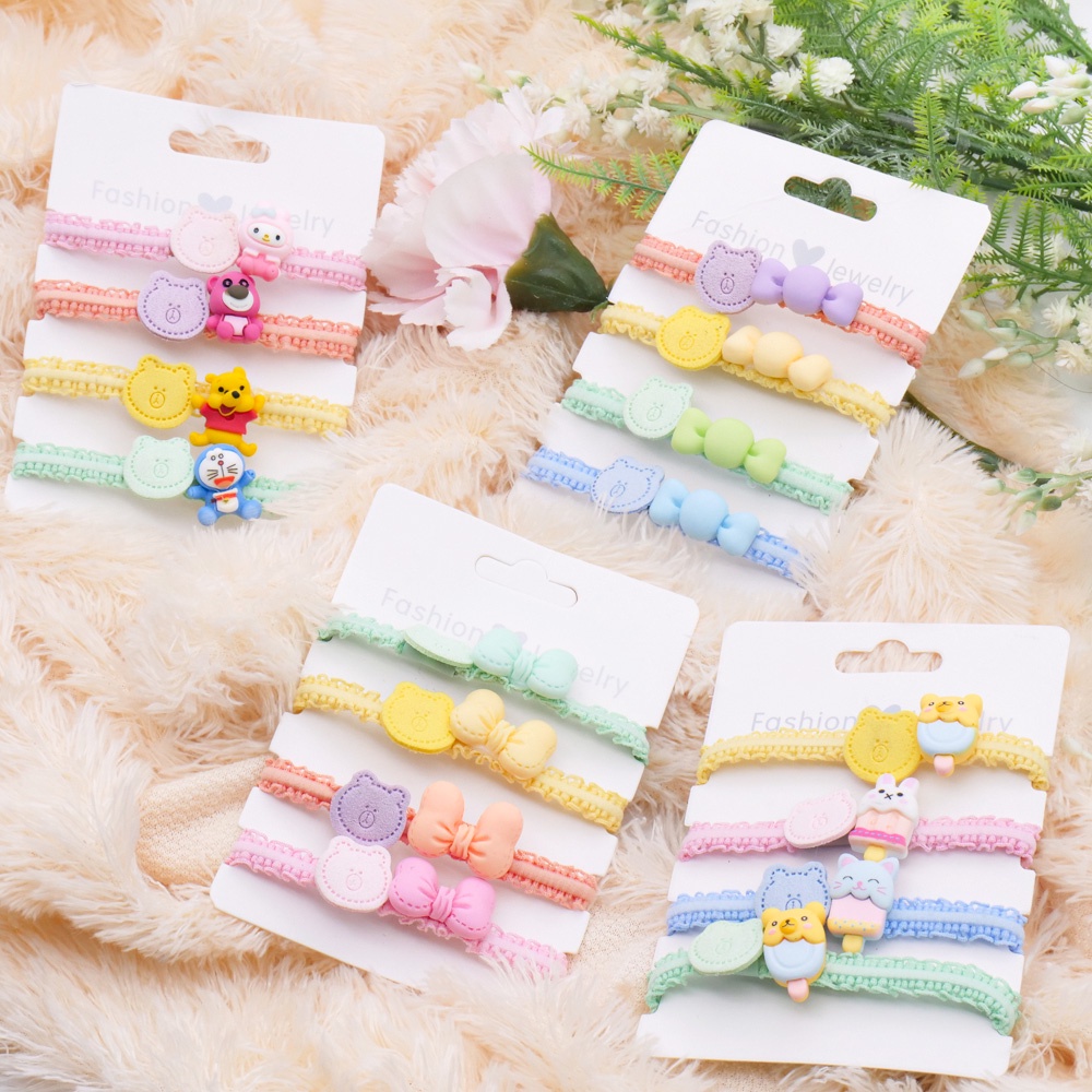 Norami ยางมัดผมหางหมู สไตล์เกาหลี สําหรับเด็กผู้หญิง 4 ชิ้น H 1493 AKR ...