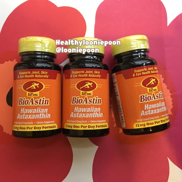 BioAstin Hawaiian Astaxanthin 12 mg. 50 Tablets - looniepoon - ThaiPick