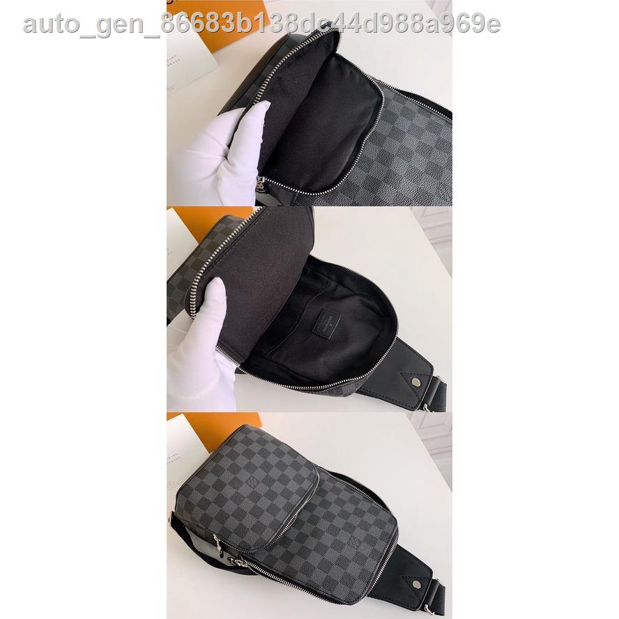 L V Louis .Vuitton Original High Quality AVENUE Men s Chest Bag Black ...