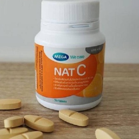 Mega Nat-C 1000 mg. (3060150เม็ด) วิตามินซี 1000 มิลลิกรัม เสริมภูมิ ...