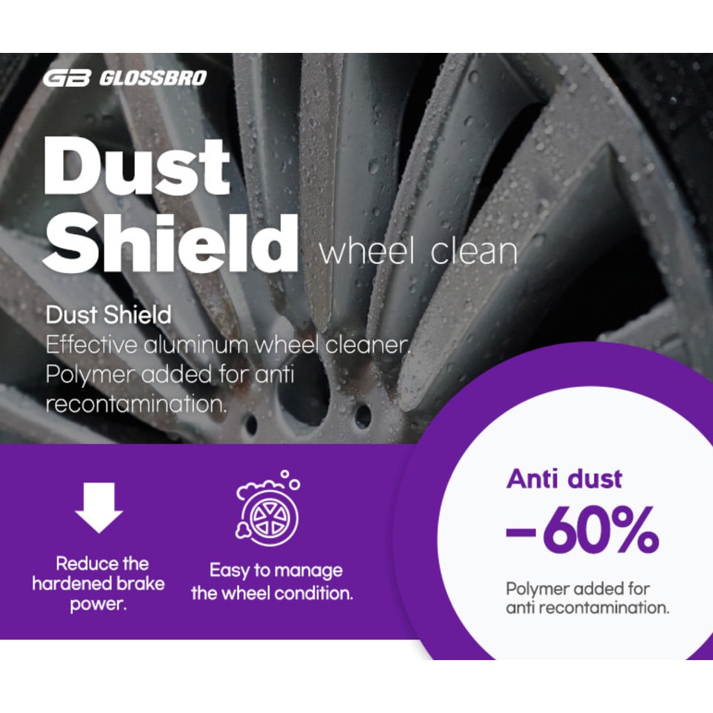 GLOSSBRO Dust Shield Wheel clean coating โฟมสเปรย์ทำความสะอาดและเคลือบ ...