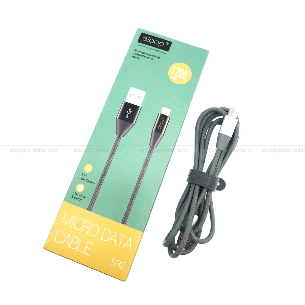 [ ส่งเร็ว 1 วัน ️ ] Eloop สายชาร์จ รุ่น S31,S32,S33 สาย USB Data Cable Lightning / Micro USB และ ...