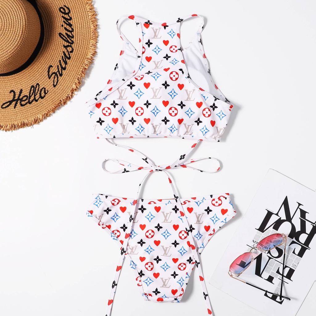 Xiuer 2021 ใหม่ชุดว่ายน้ําชุดบิกินี่เอวสูงลายดอกไม้เซ็กซี่สําหรับใส่ ...