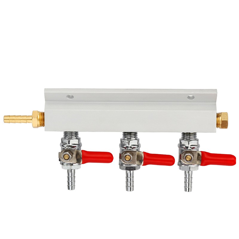 3 Way Co2 Gas Distribution Block Manifold With 7Mm Hose Barbs Home ...