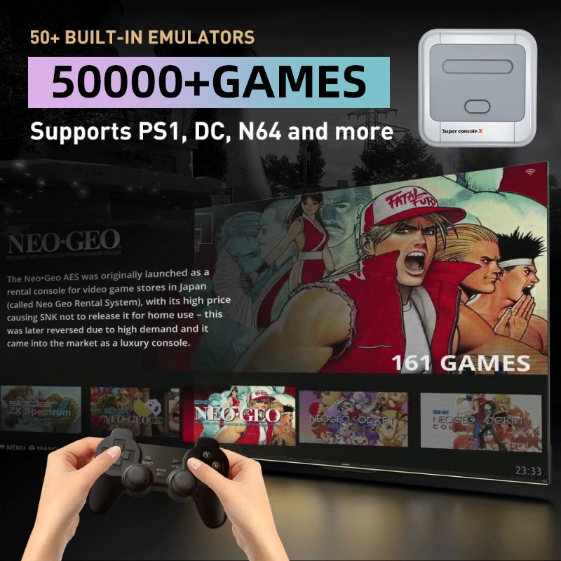 Super Console X Pro 4K HD TV Retro Video Game Consoles For PS1 PSP N64 DC With 50000 Games With ...