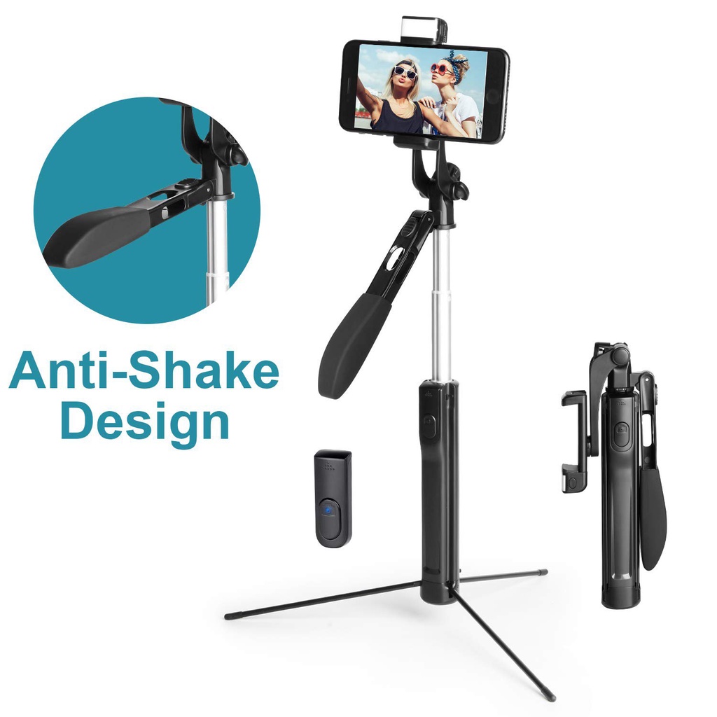 Portable Selfie Stick Tripod With Remote Wireless Fill Light Adjustable ...
