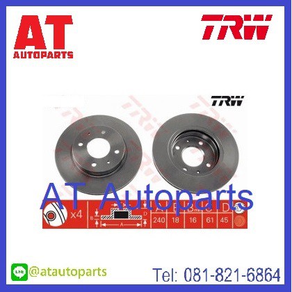 จานคู่ดิสเบรค-คู่ดรัมเบรค TOYOTA เซนทรา B12 No.DF1950 หน้า ยี่ห้อTRW ...