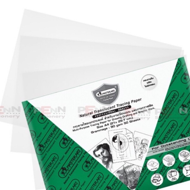 เหลือ 220.- โค้ด DETJUL199 กระดาษไข งานเขียนแบบ 3ขนาด A4A3A2 MASTERART ...