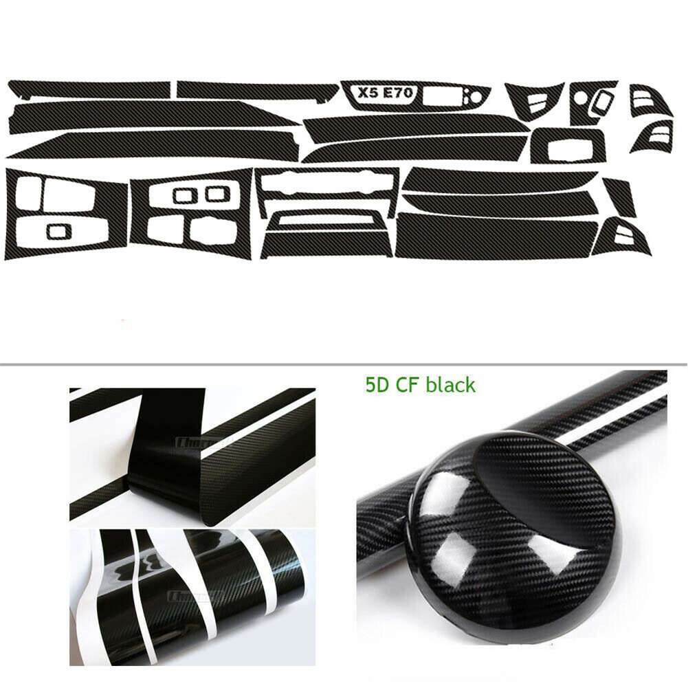 Car Stickers 5D Premium Carbon Fiber Car Dashboard Kit Stickers For BMW ...
