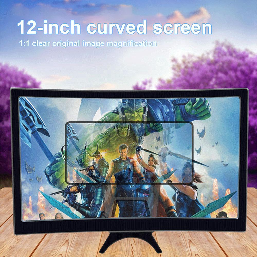 12" Curved Mobile Phone Screen Magnifier L6 HD Video Amplifier kaca ...