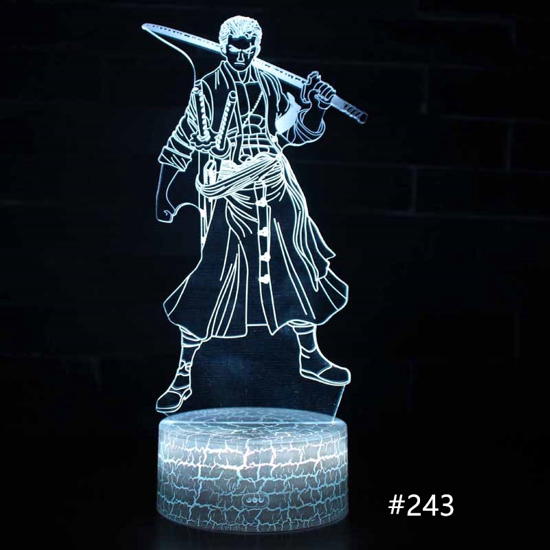 One Piece Luffy 3d โคมไฟ Led ตั้งโต๊ะ 7 สีใช้แบตเตอรี่ Usb ของเล่น ...