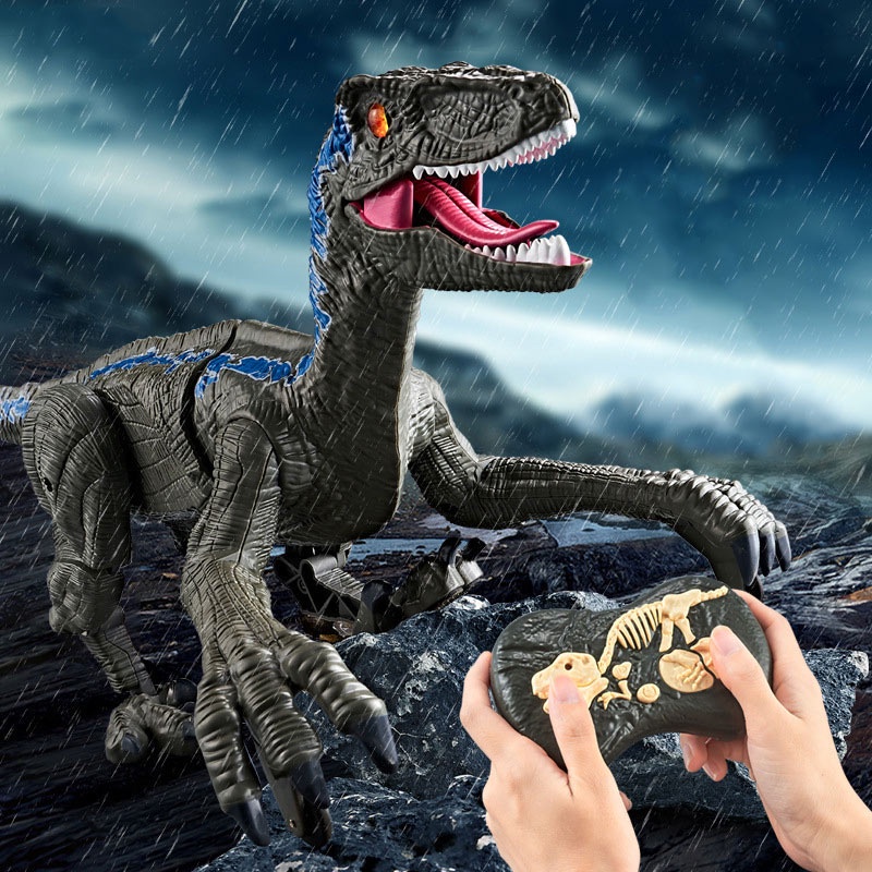 In Stock RC Simulation Dinosaur Intelligent With LED Light Raptor Toy ...