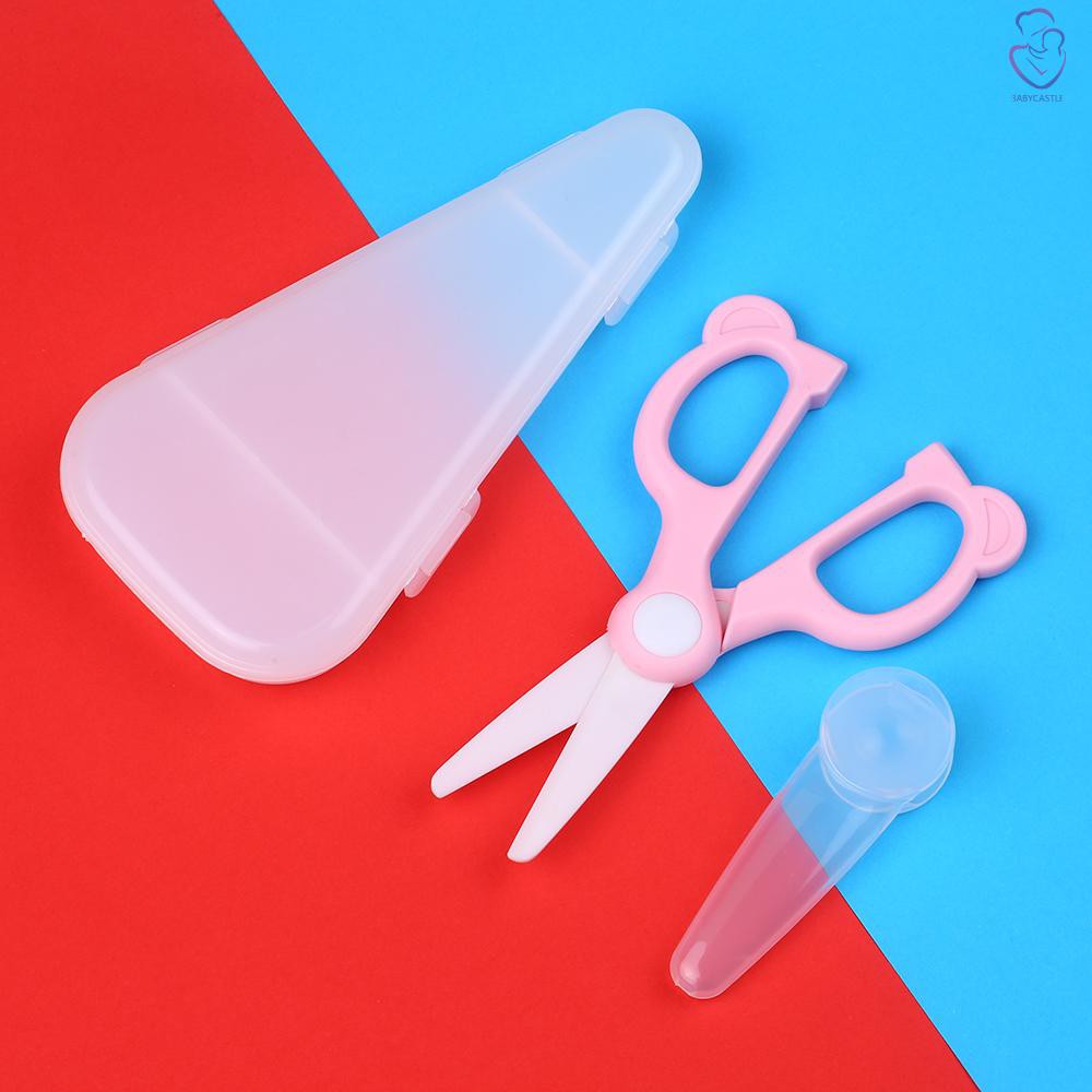 bcaBaby Food Scissors Ceramic with Storage Box Portable Baby DIY Food ...