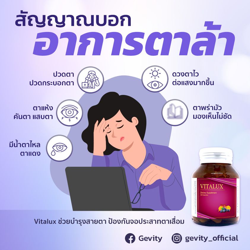 Gevity Vitalux Dietary Supplement 30 Capsules ผลิตภัณฑ์เสริมอาหารเจวิตี ...