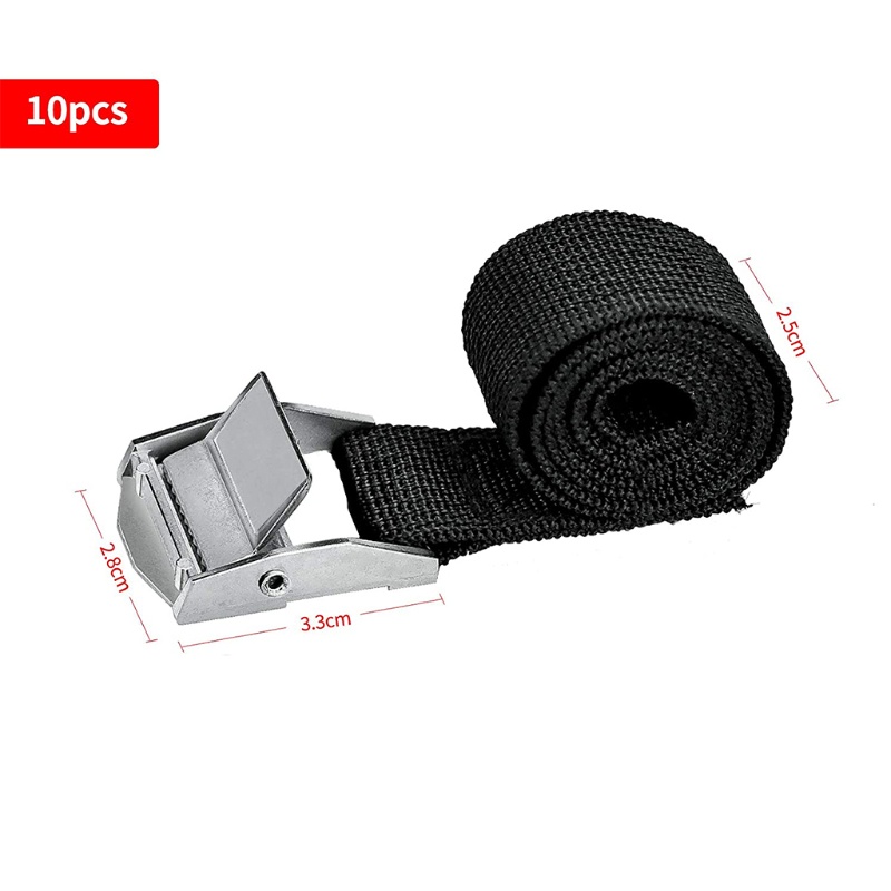 10 Pcs Black Lashing Straps with Clamping Lock Heavy Duty Fastening ...