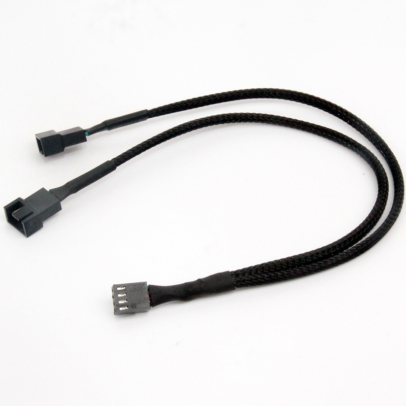 3Pcs PWM Fan Splitter Cable 2Way 4Pin Y Sleeved Extension Power Cable ...