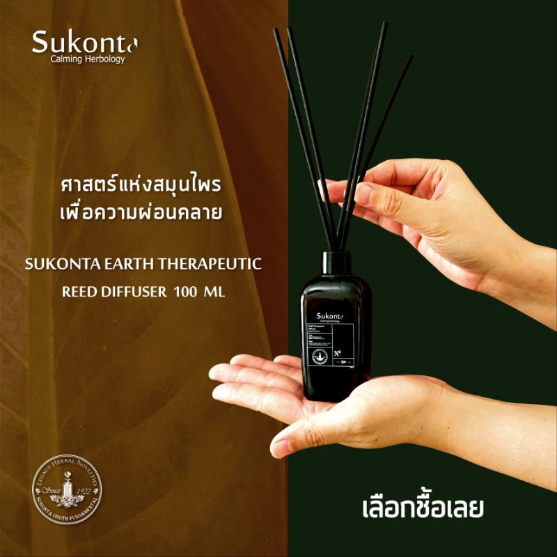 SUKONTA EARTH THERAPEUTIC REED DIFFUSER 100 ML ก้านไม้กระจายกลิ่น ...