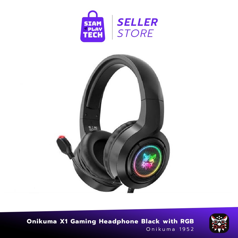 ONIKUMA X1 Gaming Headset หูฟังเกมมิ่งพร้อมไฟ RGB และไมค์ตัดเสียงรบกวน ...