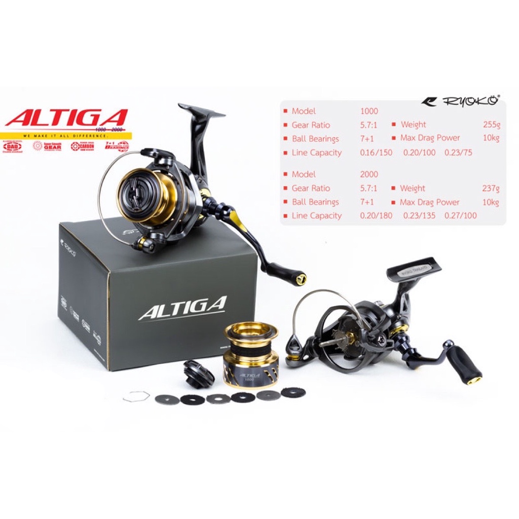 รอกตกปลา สปินนิ่ง Ryoko Altiga 1000-6000 | Shopee Thailand