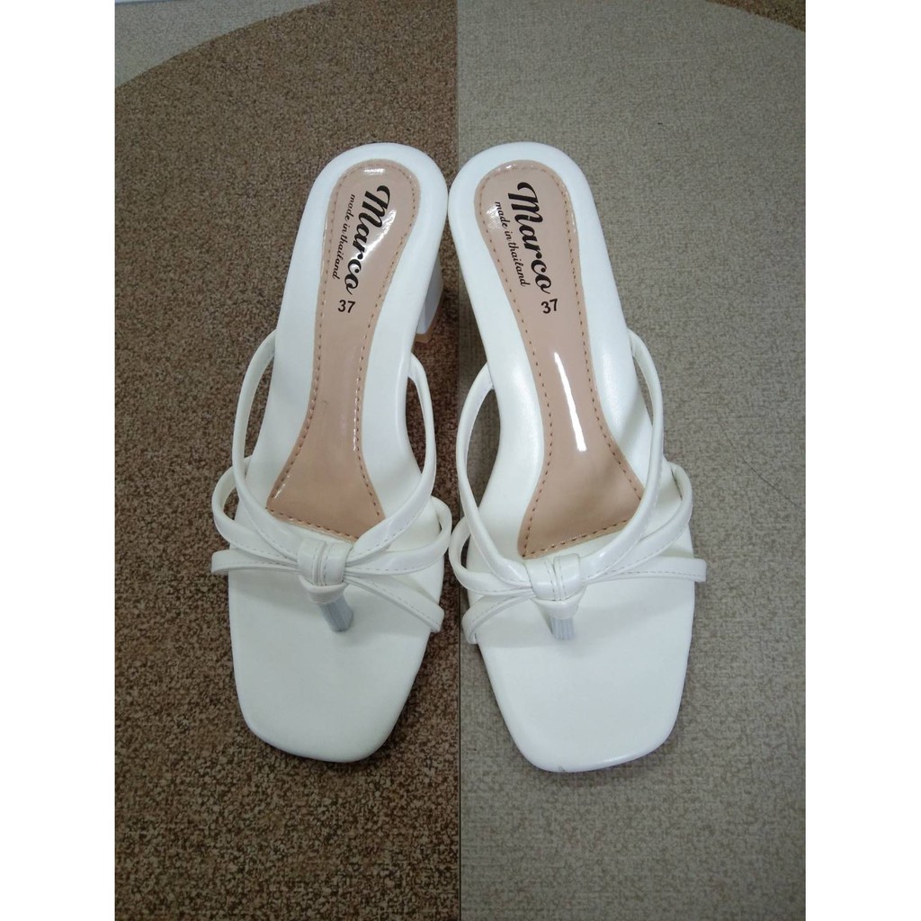 New item รองเท้าส้นสูงผู้หญิง แบรนด์ ᗰᗩᖇᑕO รุ่น A1027 ทรงสวย ลวดลายแปลก ...