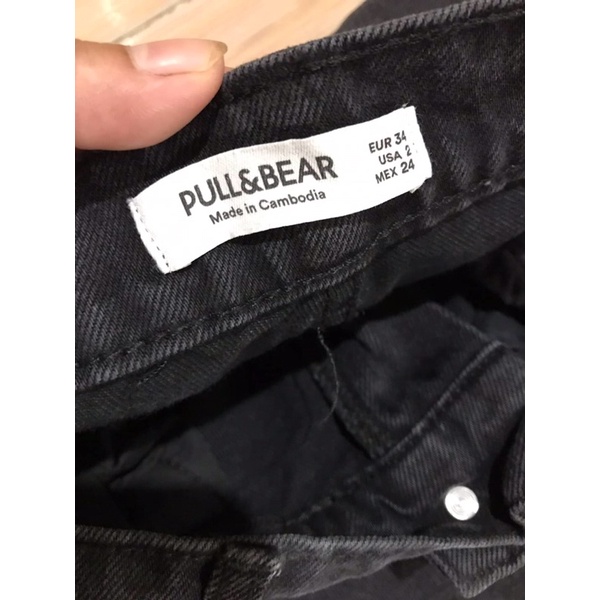 Pullbear กางเกงยีนส์ กางเกงสาวไซส์เล็ก ทรงbasic mom สีดำ งานสวย แบรนด์เนมหลุดqc - tnshop ...