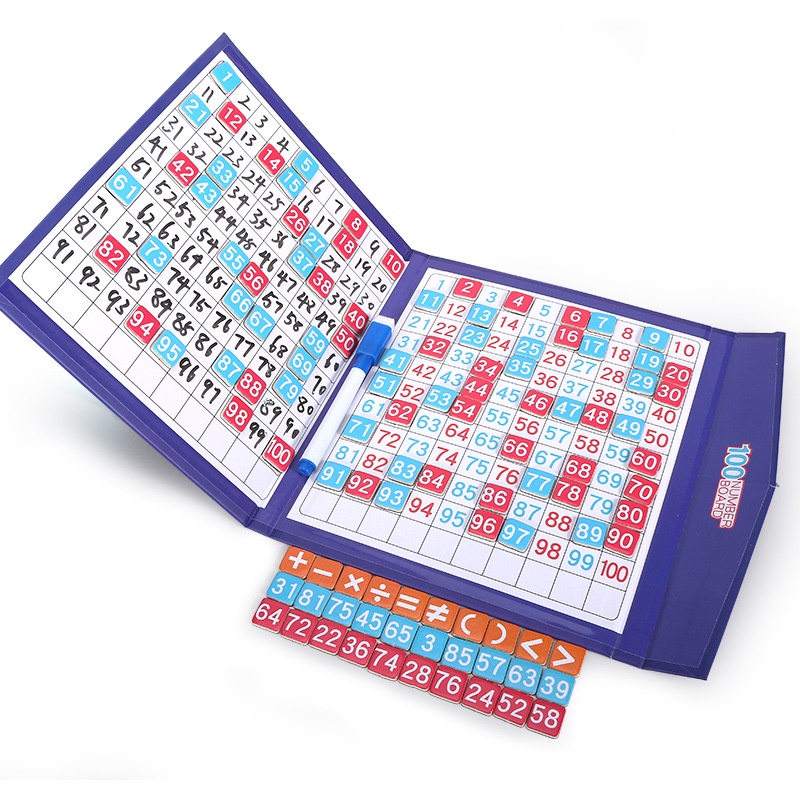Ready Stock1-100 Number Board Games Montessori Toys Kids Magnetic Count ...