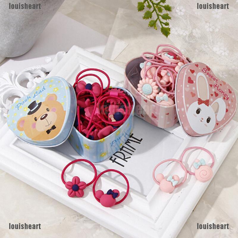 thro 20pcsLot New gift box packed girls cute cartoon elastic hair bands ...