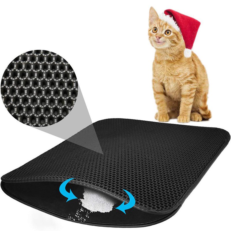 Cat Litter Mat EVA Double-Layer Cat mat Litter Trapper Mats with ...