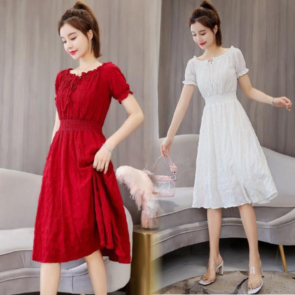 Summer new European station foreign style White Chiffon Dress Lantern ...