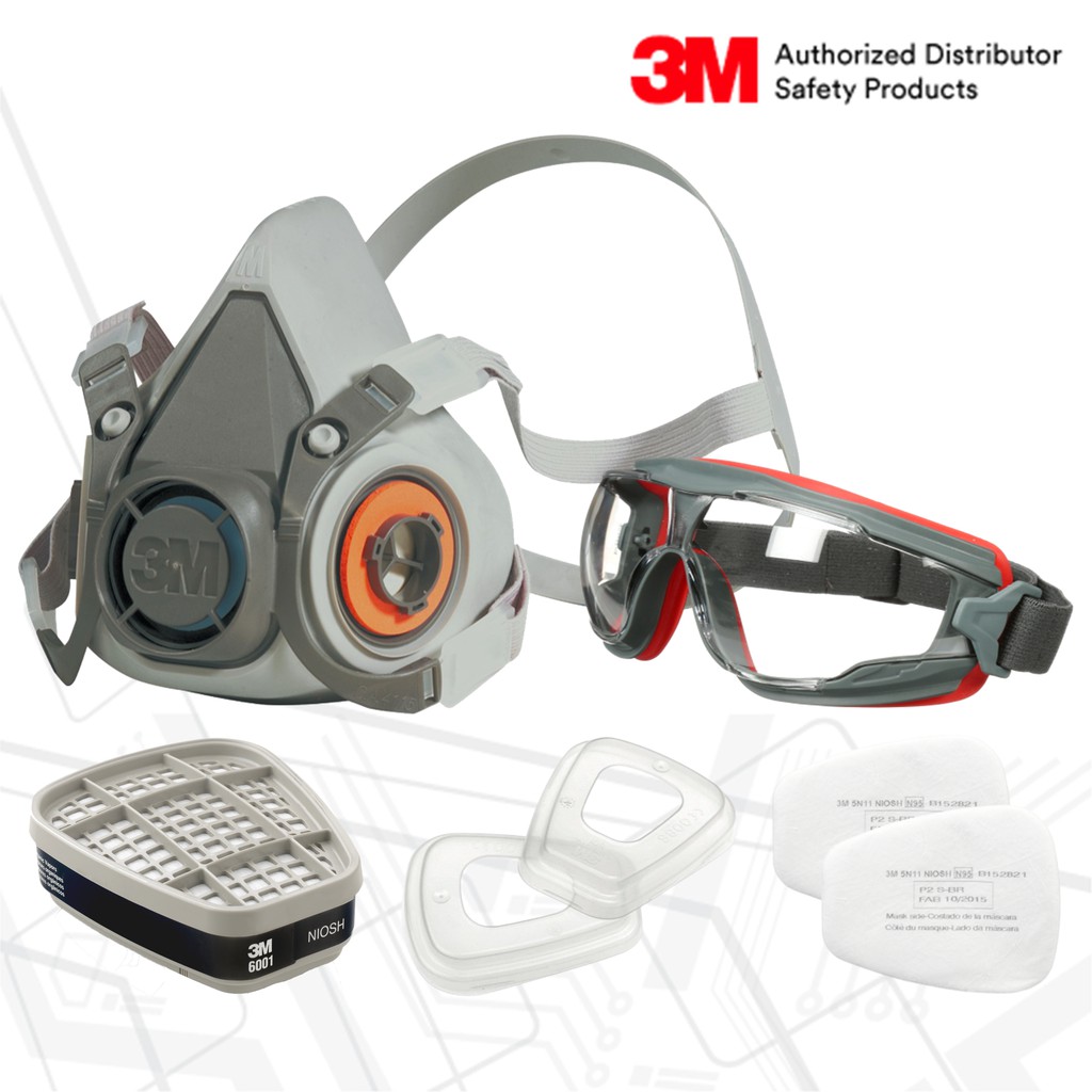6200 หน้ากากป้องกันแก๊สพิษสเปรย์สีพิเศษสารเคมีแก๊สยาฆ่าแมลงฟอร์มาลดีไฮด์ฝุ่นจมูกอุตสาหกรรม ...