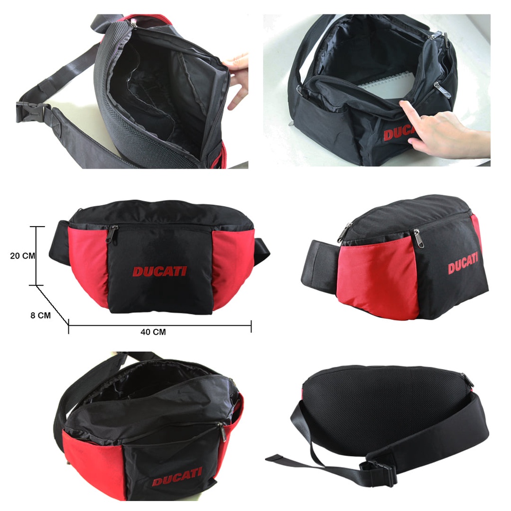 DUCATI Waist Bag กระเป๋าดูคาติ DCT49 187 สีดำ - ducati_bag_officialshop - ThaiPick