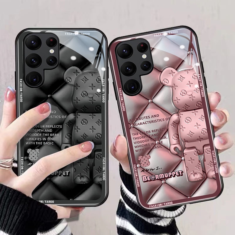 เคสโทรศัพท์มือถือแบบแก้วแข็ง กันกระแทก เรียบง่าย สําหรับ Samsung