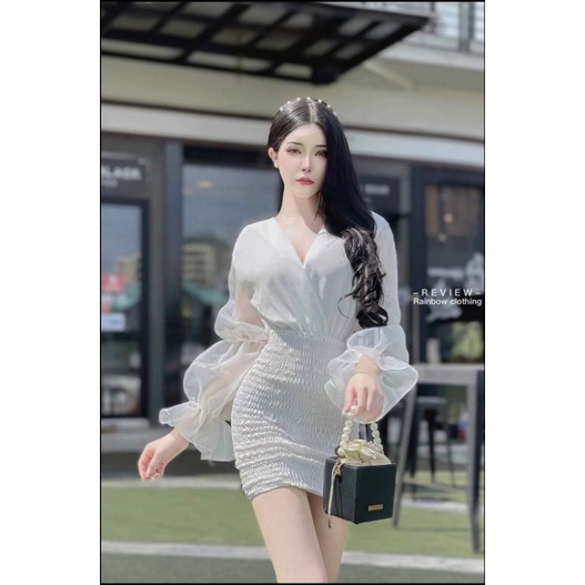 เดรสกระโปรงสม็อก ป้ายเรนโบว์ - sobase_ - ThaiPick